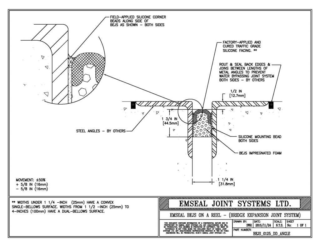 Bridge Expansion Joint CAD Details -BEJS Bridge Expansion Joint System