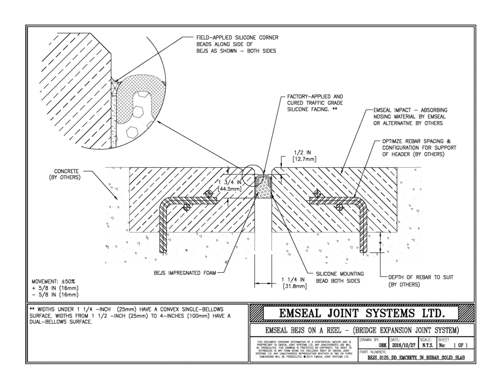 Bridge Expansion Joint CAD Details -BEJS Bridge Expansion Joint System