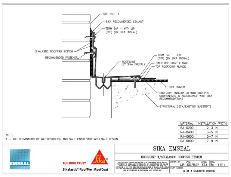 Expansion Joint Details · BIM · CAD · DWG · DWF · Sika Emseal