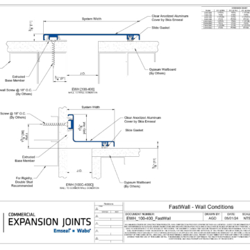 Wabo®FastWall · Interior Expansion Joint Cover Walls/Ceilings · Sika Emseal